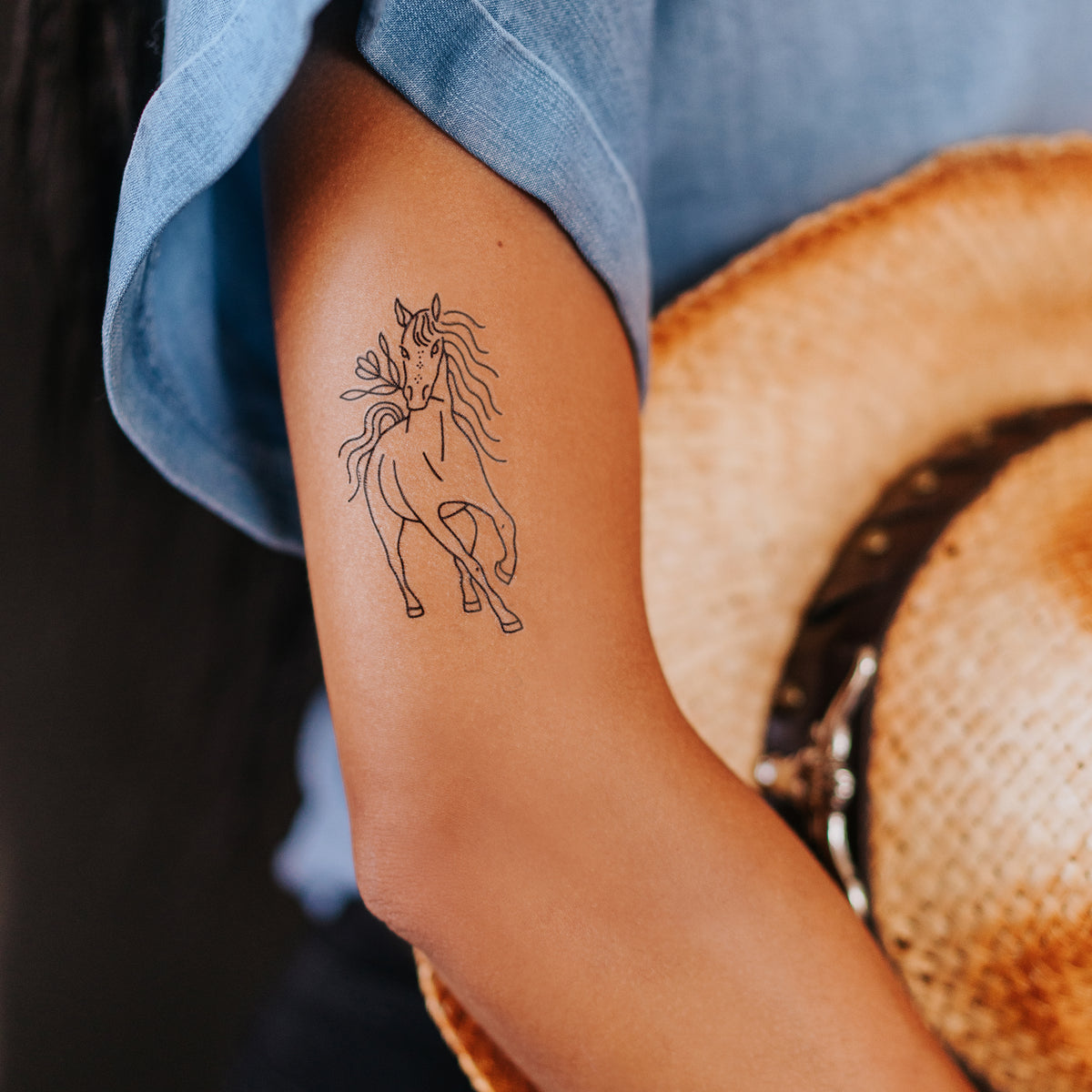 Wild Horse Tattoo By Kelly Thorn | Tattly Temporary Horse Tattoos