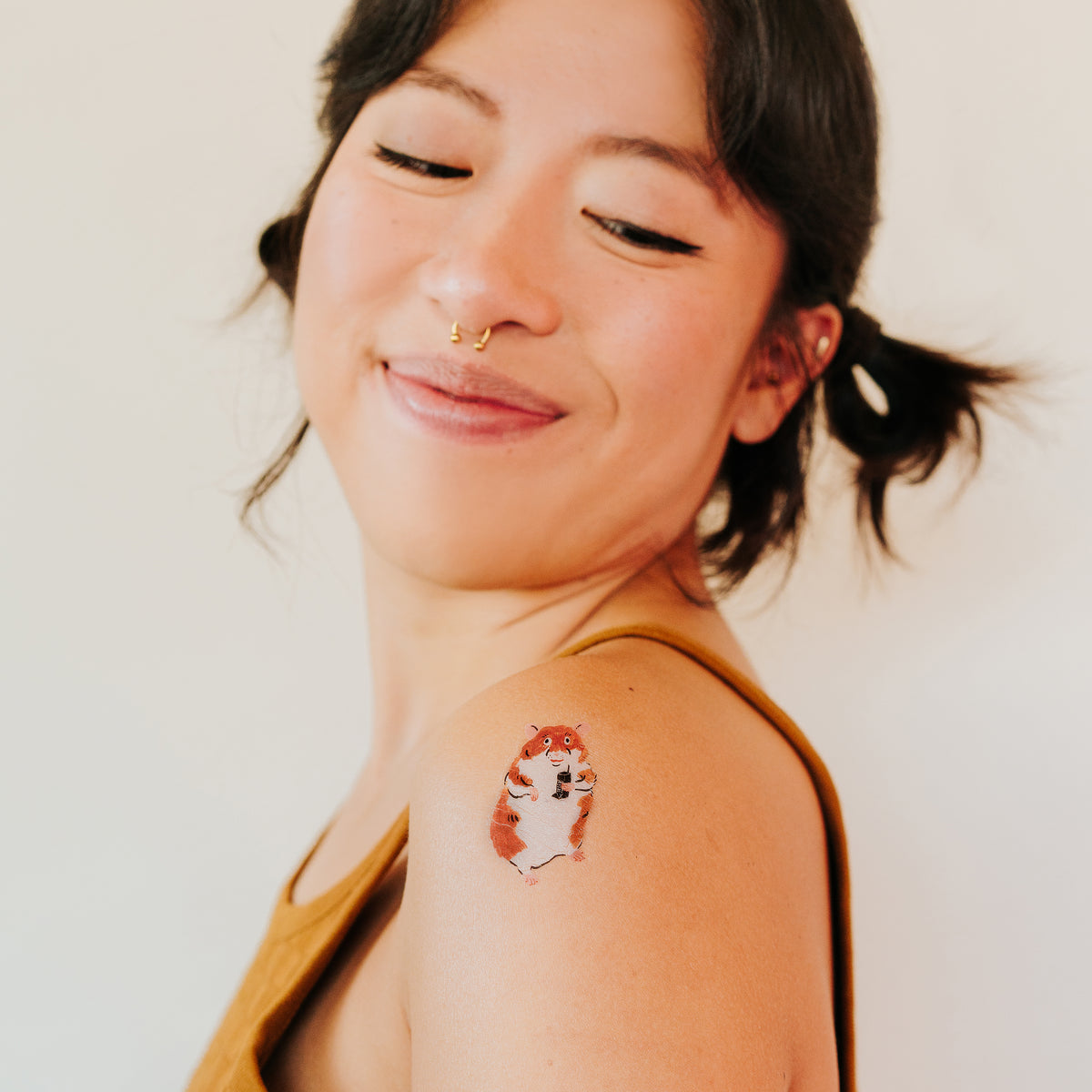 Hamster Boss Tattoo By Kristina Micotti, Temporary Hamster Boss Tattoos