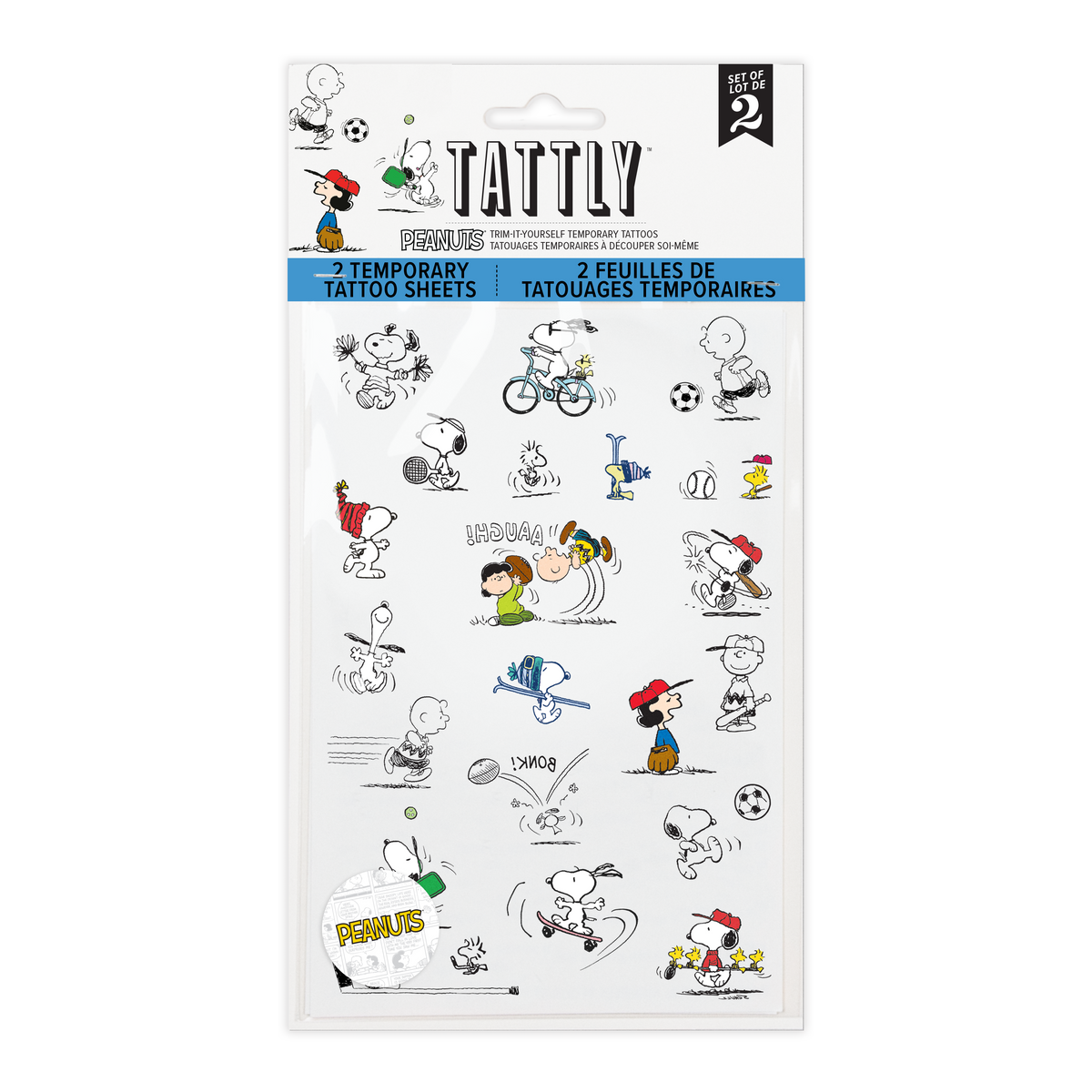 Peanuts Sports Tattoo Sheet by PEANUTS from Tattly Temporary Tattoos