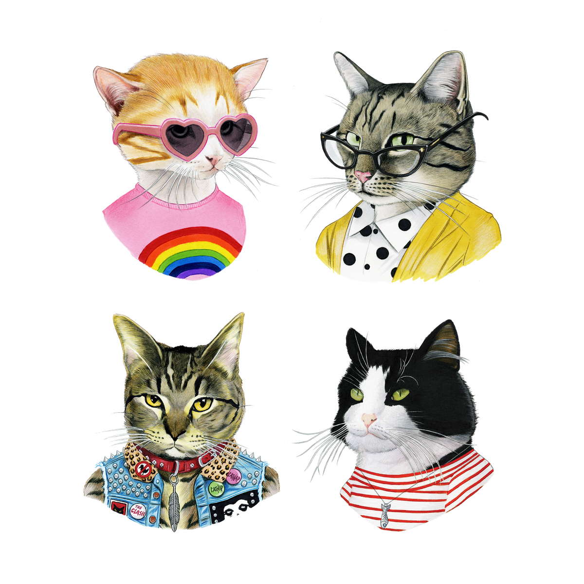 The Cat Club Tattoo Set by Berkley Illustration