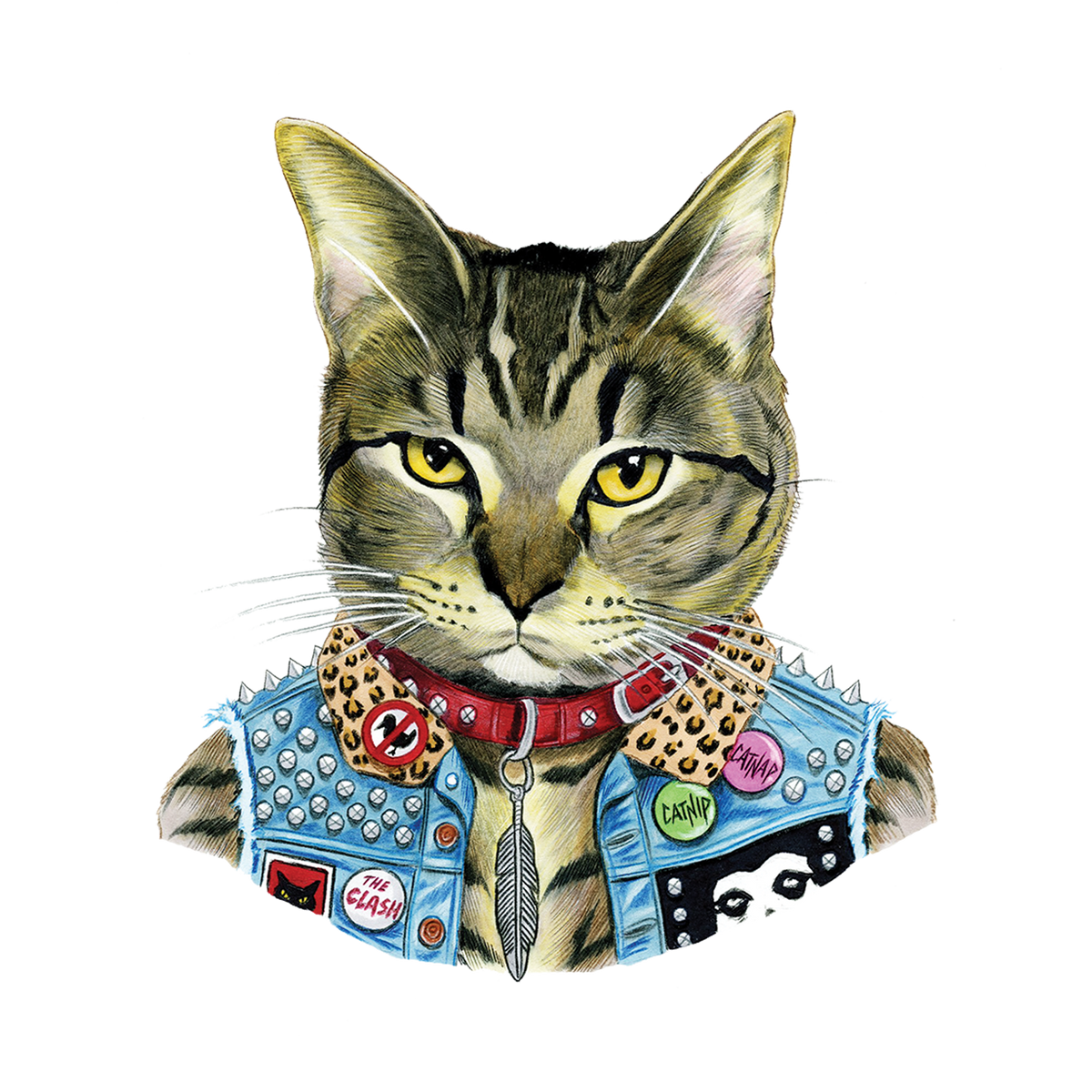 Punk Cat Tattoo by Berkley Illustration