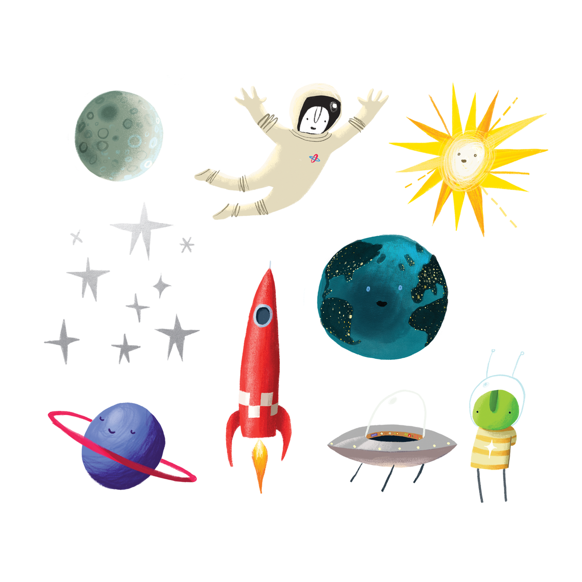 Space Explorer Tattoo Set by Oliver Jeffers
